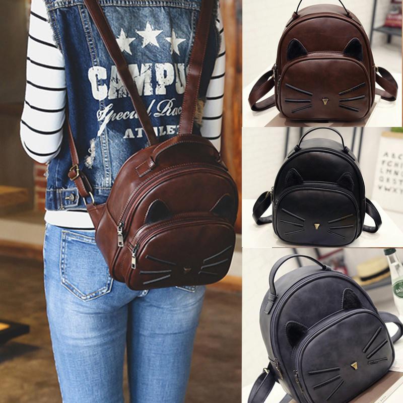 Buy Girls Cat Ear Backpack Black Preppy Style School Backpacks Teenage ...