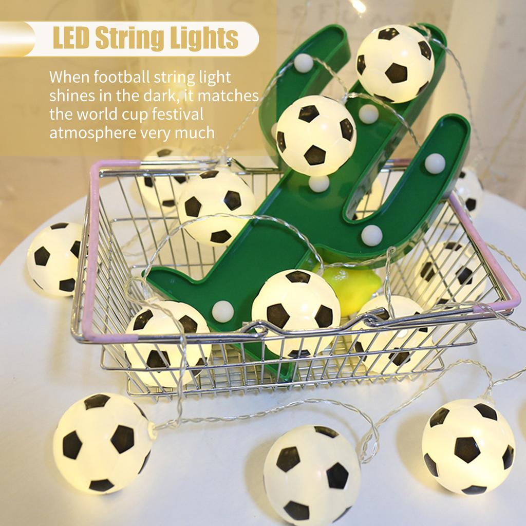 16FT 20LED String Lights Football Soccer Shaped Fairy Lights LED ...