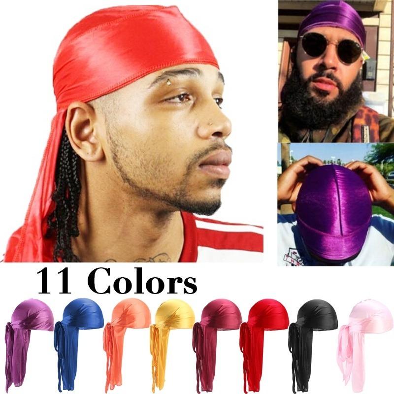 Buy Unisex Silky Durag Do Doo Du Rag Long Tail Headwrap Bandana Caps at ...