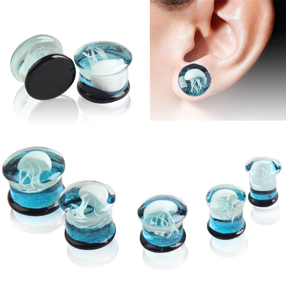 2PCs Charm Jewelry Women Fashion Marine Jellyfish Ear Plugs Earrings ...