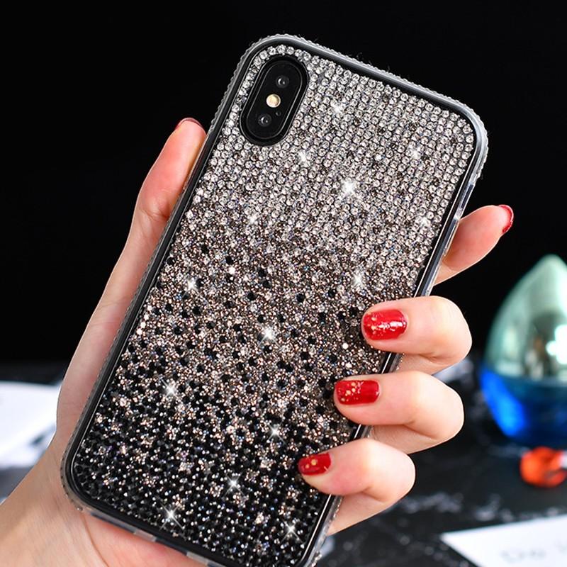 Buy Fashion Luxury Gradual Change Jewelled Shiny Diamond Phone Case For ...