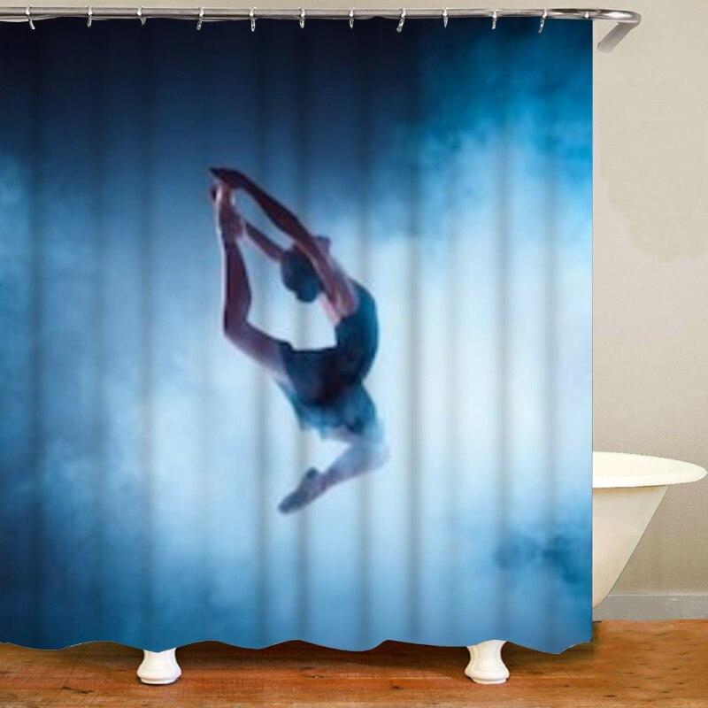 Girly Pink I Love Ballet Dance Shower Curtain Waterproof Ballet ...