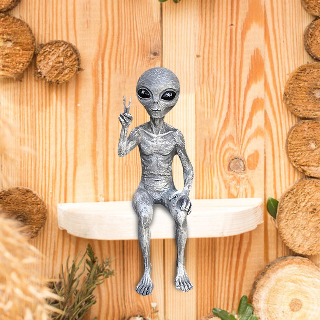 Buy Alien Statue Resin Art Outer Space Figurine Home Decoration at ...