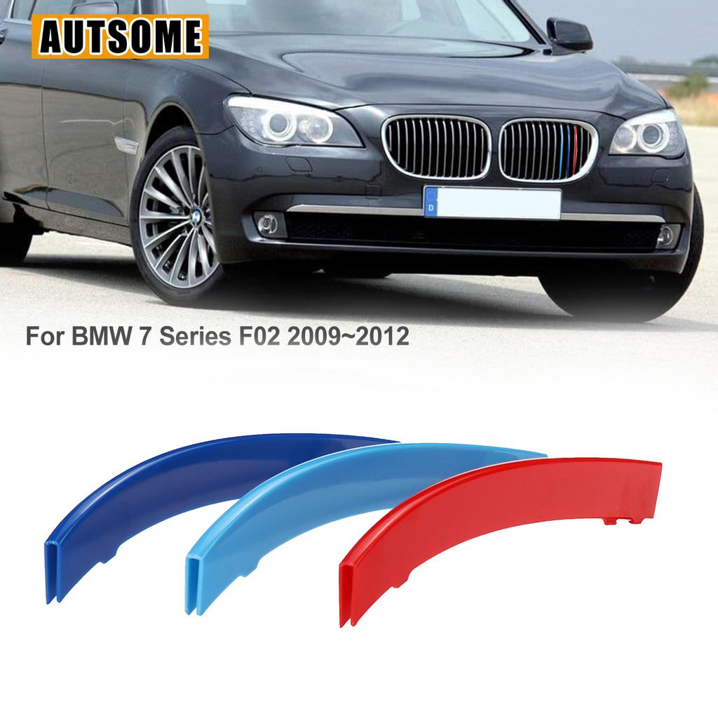 3PCS Front Grille Grill Cover Strips Clip Trim Fit For BMW 2/6/7 Series ...