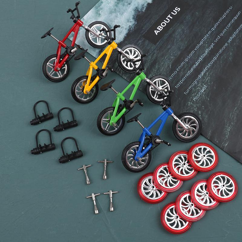 1Pc Portable Finger Bike With 1 Tool And 1 Lock And 2 Replacement Wheel ...