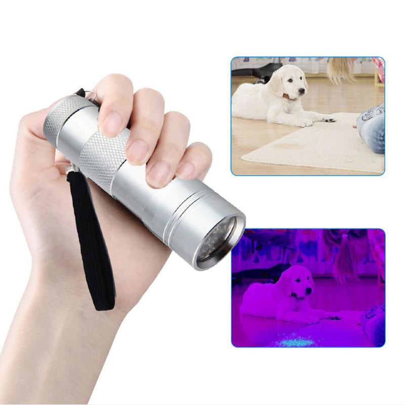 Buy Mini Aluminum Alloy UV Ultra Violet Flashlight 12LED 3 Light Modes ...