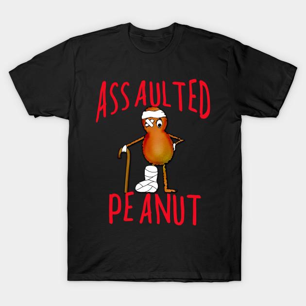 Buy Men Black Print T-shirt Super Large TShirt Assaulted Peanut No-Cut ...