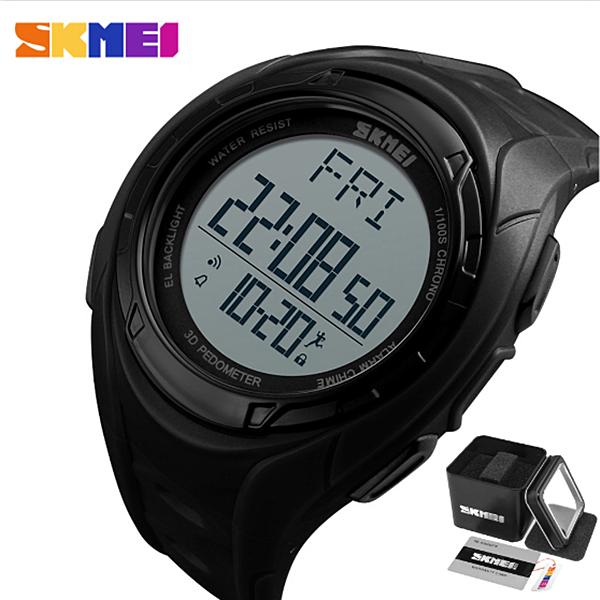 Buy Multi-function Men Digital Sports Watch Pedometer 50m Waterproof ...