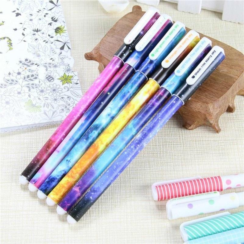 Buy 6 Color Ink Gel Pens Set Galaxy Starry Star Pen for Writing Gift ...