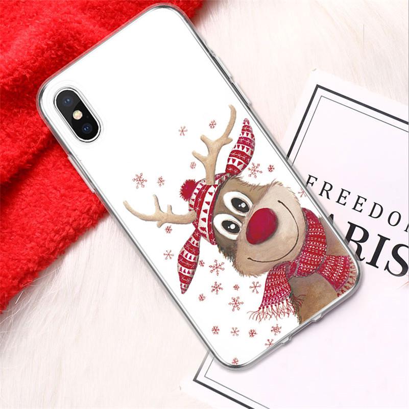 Buy New Year Xmas Elk Deer Print Soft Tpu Mobile Phone Cases Cover for ...