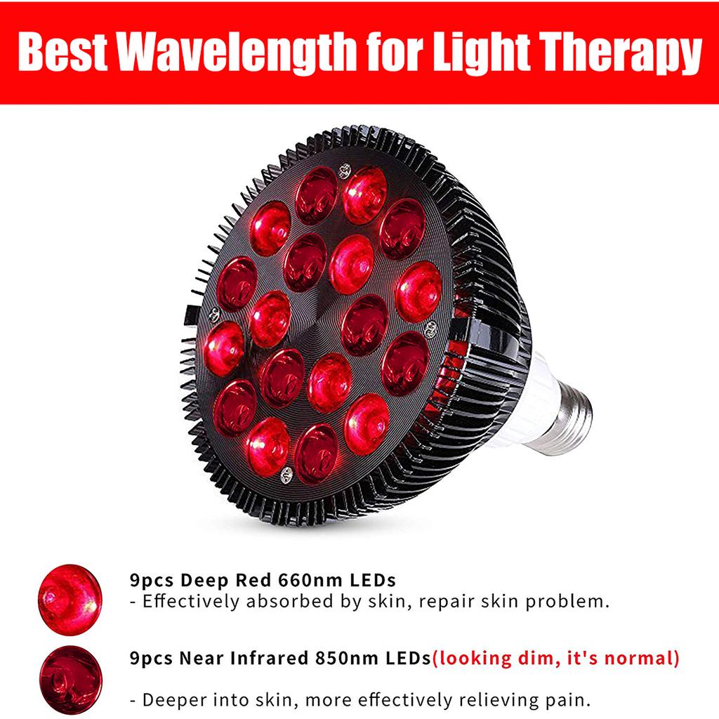 Buy LED Light 12/24/54W Infrared Therapy Bulbs Pain Relief Massage Body ...