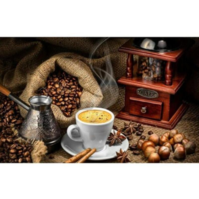 5D Diy Diamond Painting "Coffee Beans" Wall Art Cross Stitch Home Decor ...