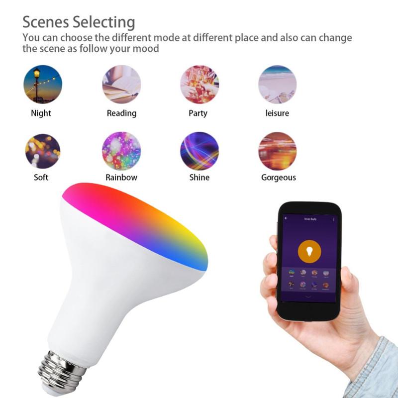 Buy Phone WiFi Voice Control RGB Dimming LED Bulb Multicolor Smart ...