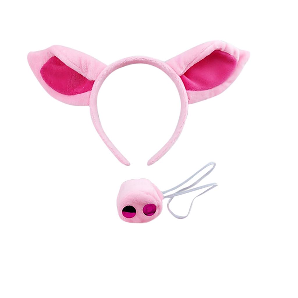 Buy (version)Pig Headband Ears and Tail Set Costume Accessory Pink at ...