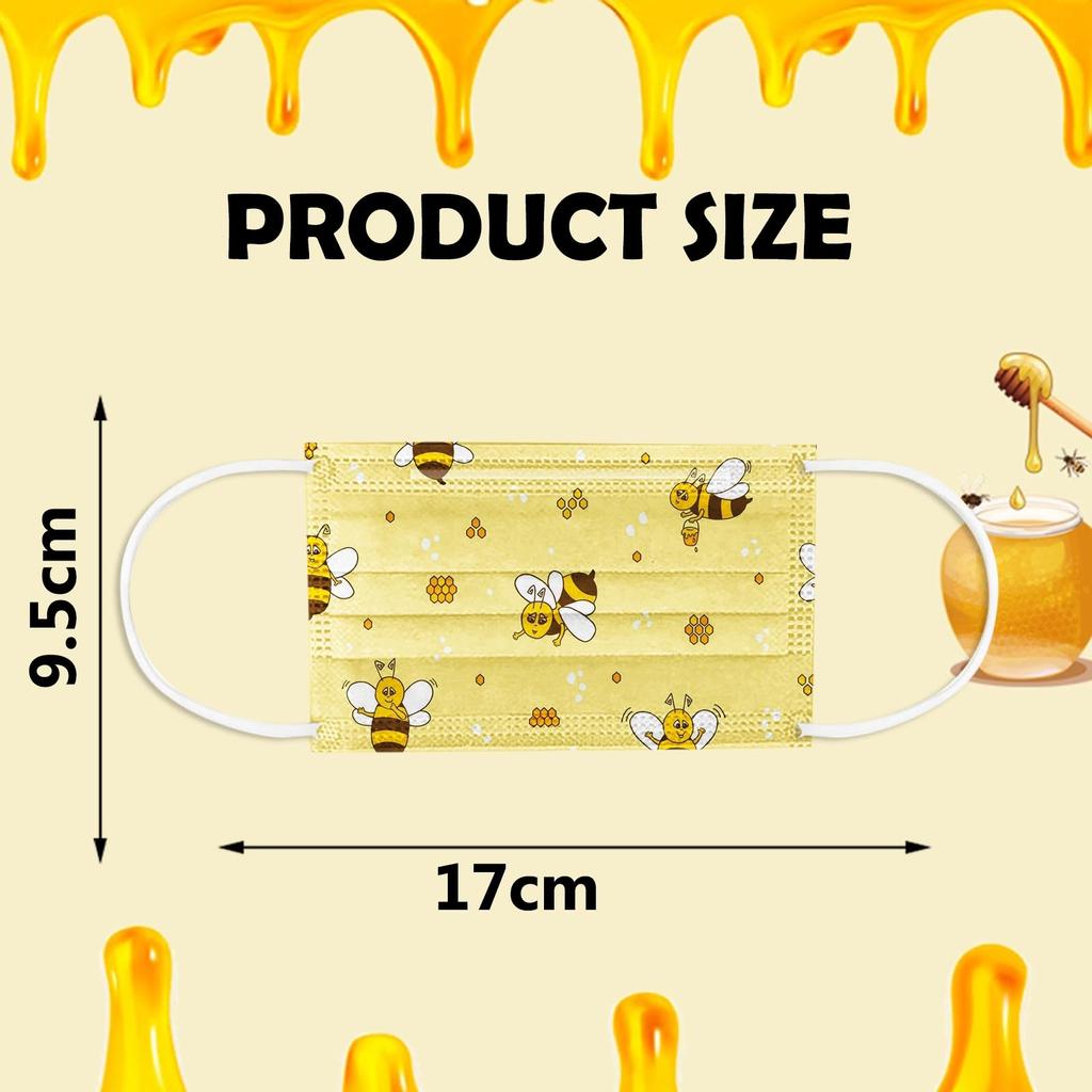 Buy 10pcs Adult Bee Print Masks for Protection Face Mask Disposable ...
