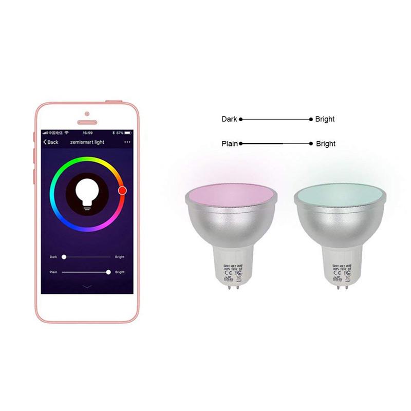 Buy Smart Bulb WiFi GU10 RGBW 5W Led Dimmable Compatible with Alexa ...