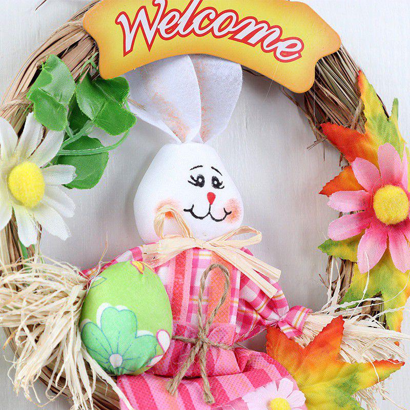 Buy Easter Bunny Wreath Scarecrow Color Animal Holiday Gift Children ...
