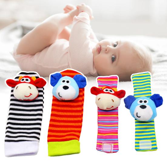 Buy 4Pcs/Set Plush Toddler Rattles Striped Nice-looking Toddlers Tights ...