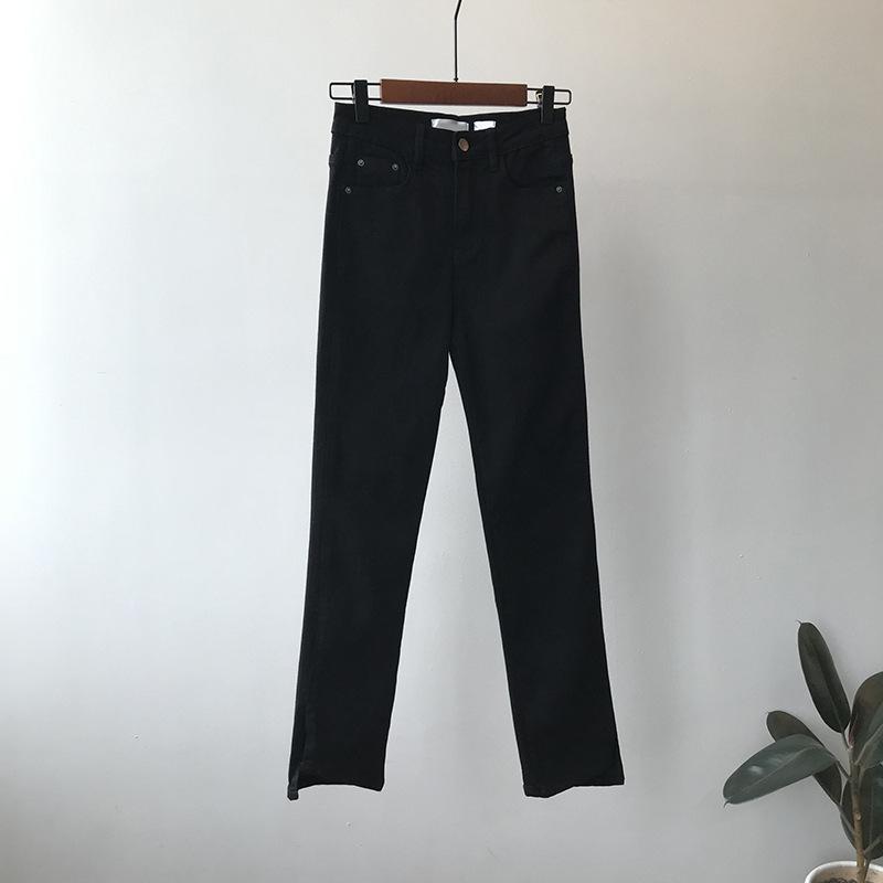 Women Fashion Elastic Skinny Jeans High Waist Slim Fit Nine-point Jeans ...