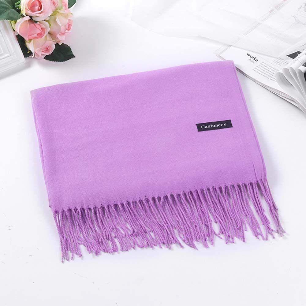 Wool Scarves Cashmere Scarf Soft Pure Color Shawl Simple Winter Neck ...