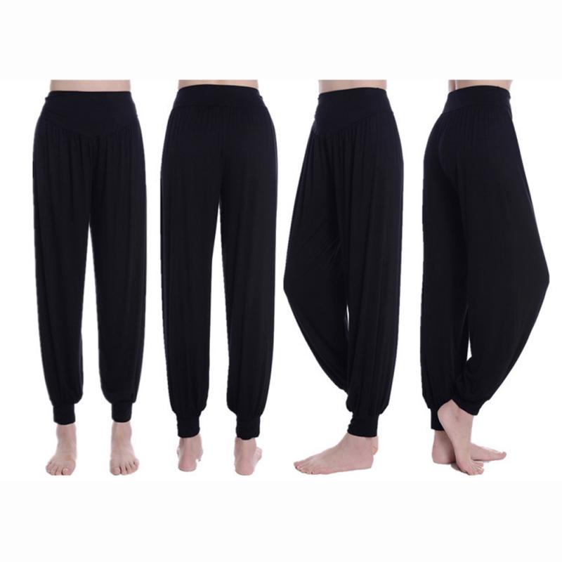 Buy Women Solid Color Loose Modal Pantalettes Pants for Yoga Sports ...