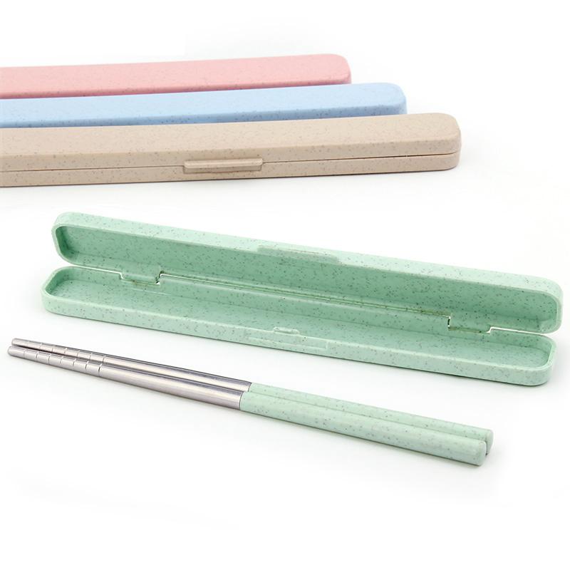 Buy 304 Stainless Steel Chinese Chopsticks Eco-Friendly Wheat Straw ...