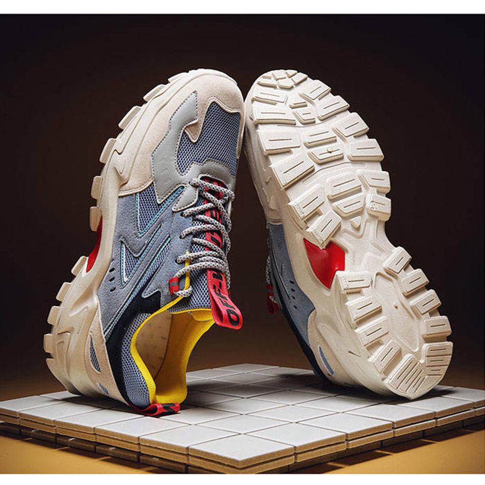 Buy Clunky Shoes for Men Lace Up Thick Sneakers Increase High Anti-slip ...