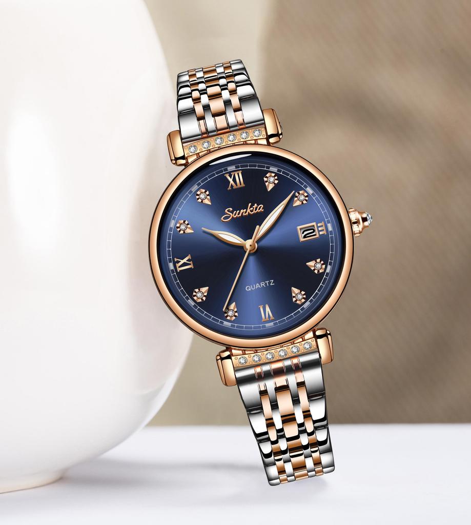 Sunkta New Women Fashion Watch Creative Lady Casual Watches Stainless ...