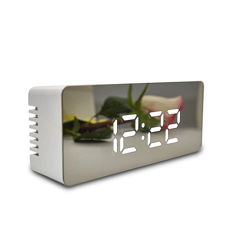 Buy LED Mirror Alarm Clock Digital Snooze Table Clock Wake Up Light ...