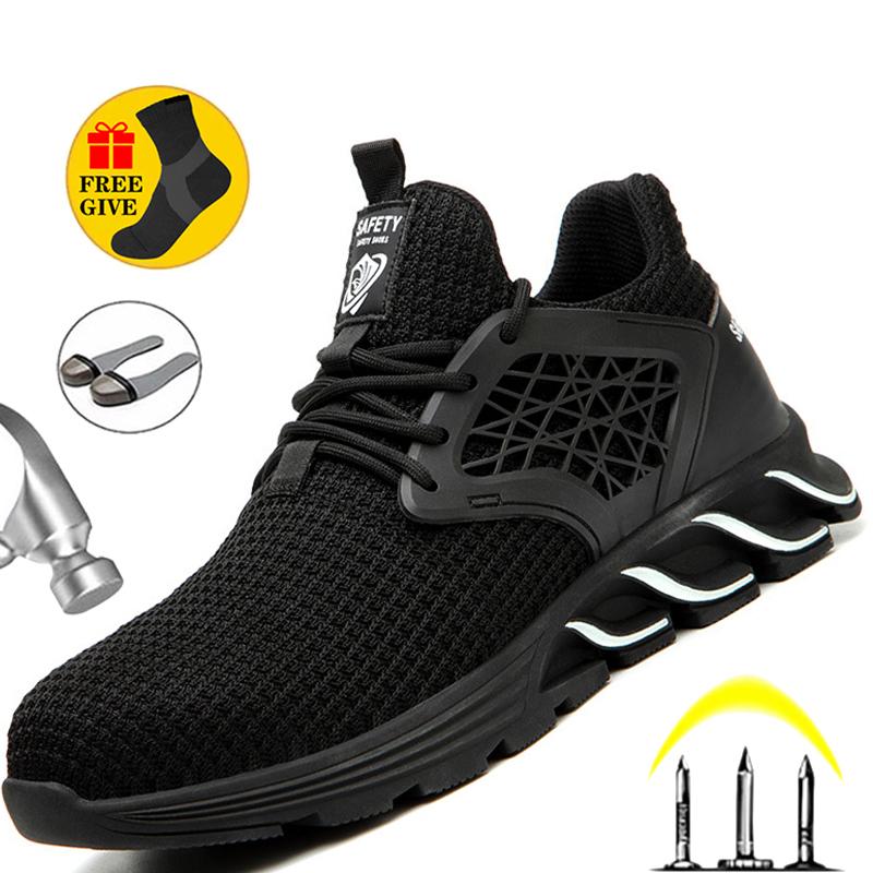 High Quality Work Sneakers Men Indestructible Safety Shoes Men Steel ...