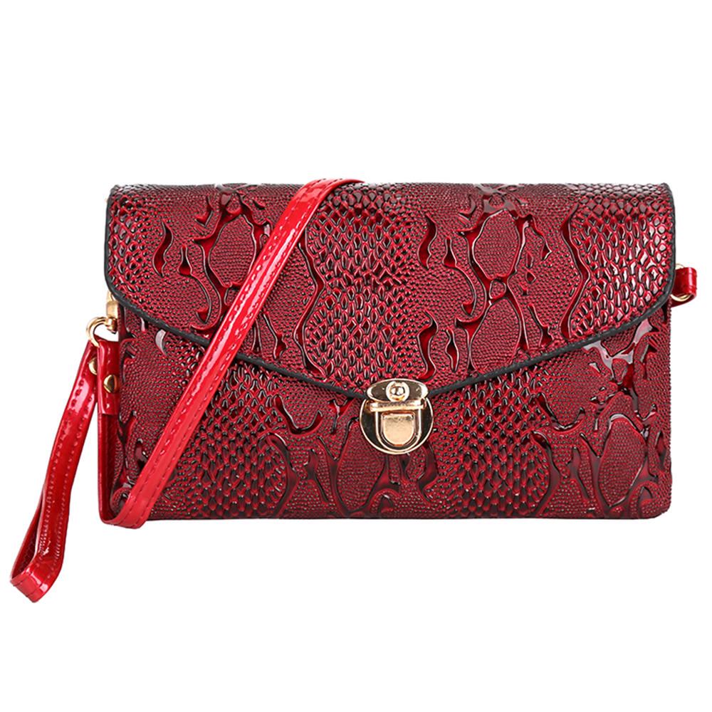 Buy Women Girl Snake Pattern Clutches Long Day Wallet Clutch PU Leather ...
