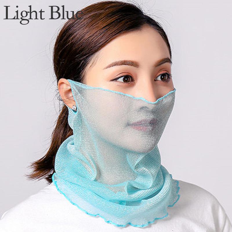 Buy 1PC Sun Proof Scarf Reusable Chiffon Face Mask Hanging Ear ...