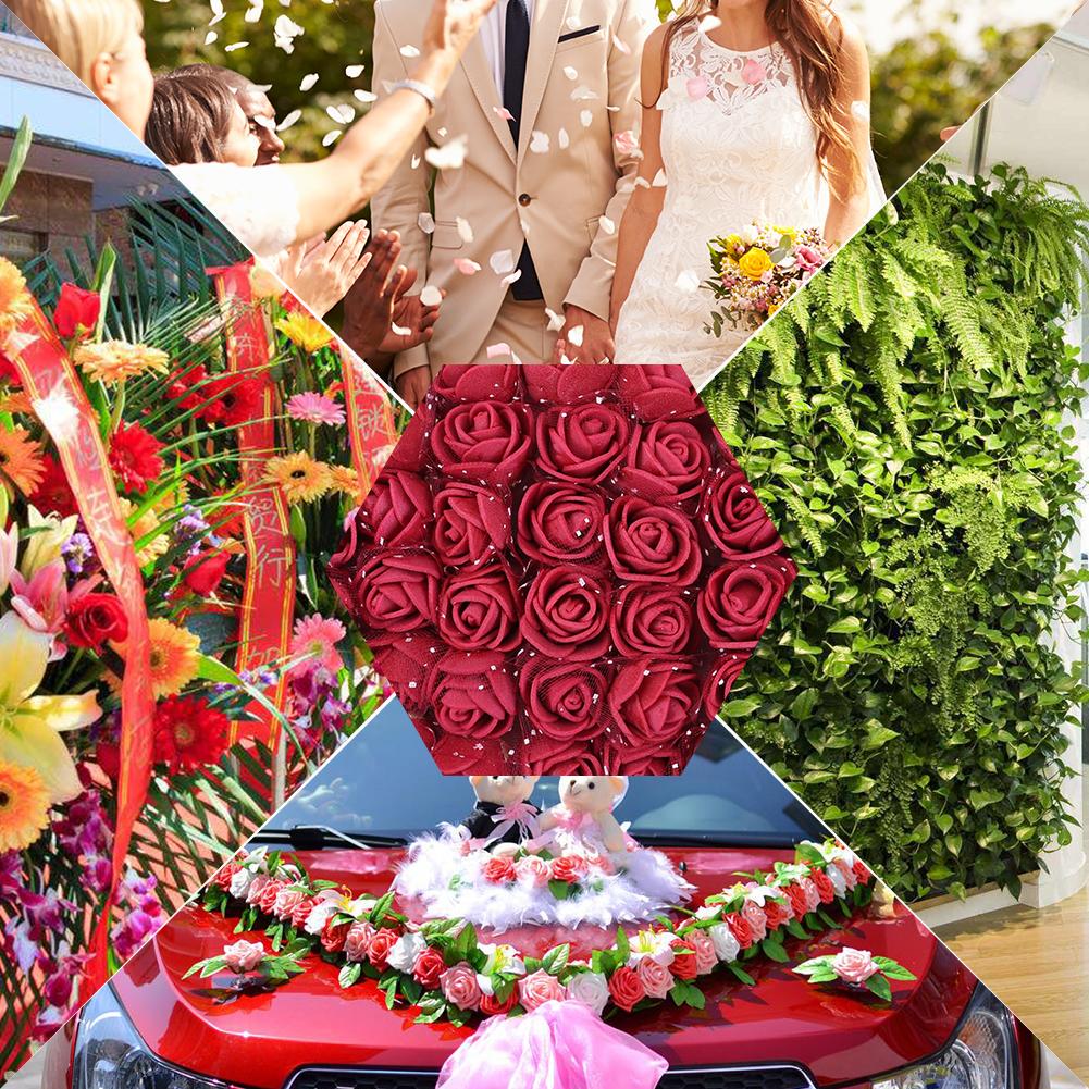 Buy 144pcs 2cm Mini Foam Rose Artificial Flower Bouquet Multicolor Rose ...