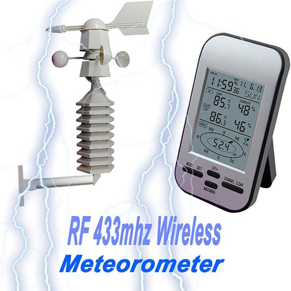 433mhz Wireless Weather Station Clock Wind Speed Direction Sensor ...