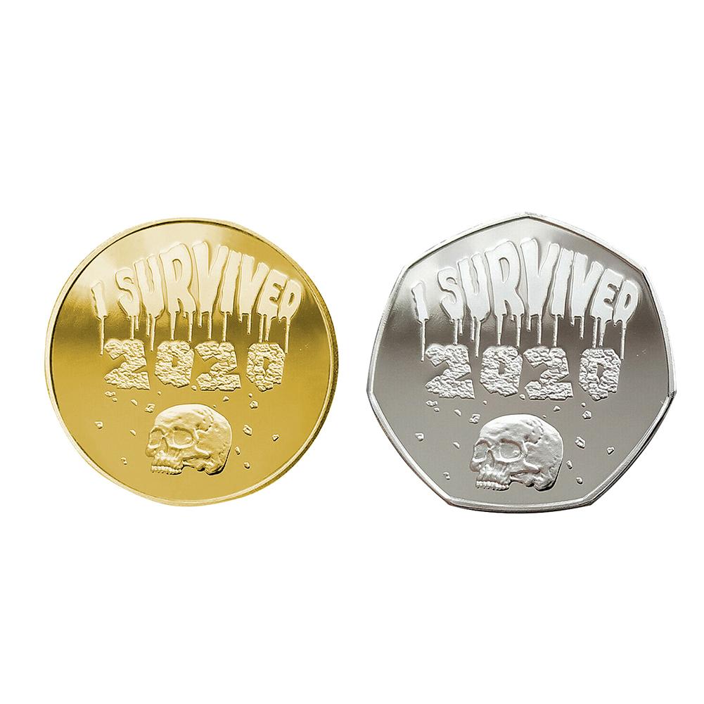Buy 2020 Event I Survived Pattern Commemorative Coin Craft Medal Badge ...
