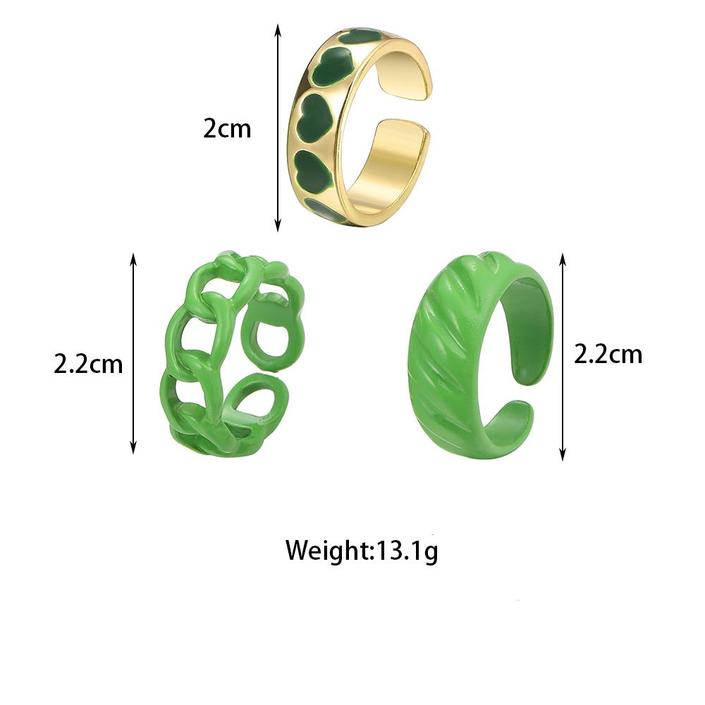 💰Kaufe Koreanischer Stil Grüne Ringe für Frauen Punk Trendy Vintage ...