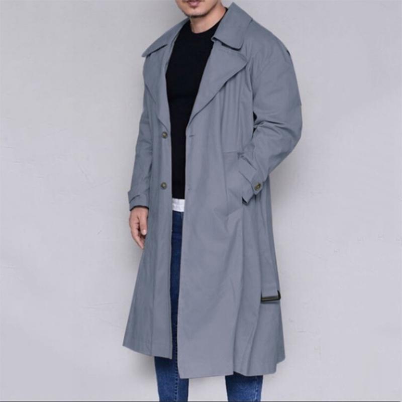 Buy Winter Men Leisure Long Coats Men's Pure Color Fashion Jackets ...
