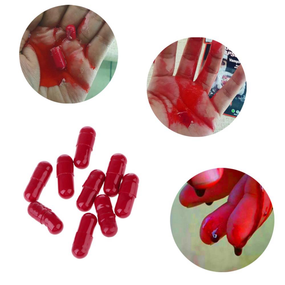 Buy 9Pcs Halloween Carnival Joke Prank Trick False Blood Capsules Scary ...