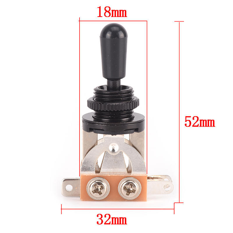 3 Way Switch Electric Guitar Pickup Toggle Switch Selector With Black Tip Knob uygun fiyatlı ...