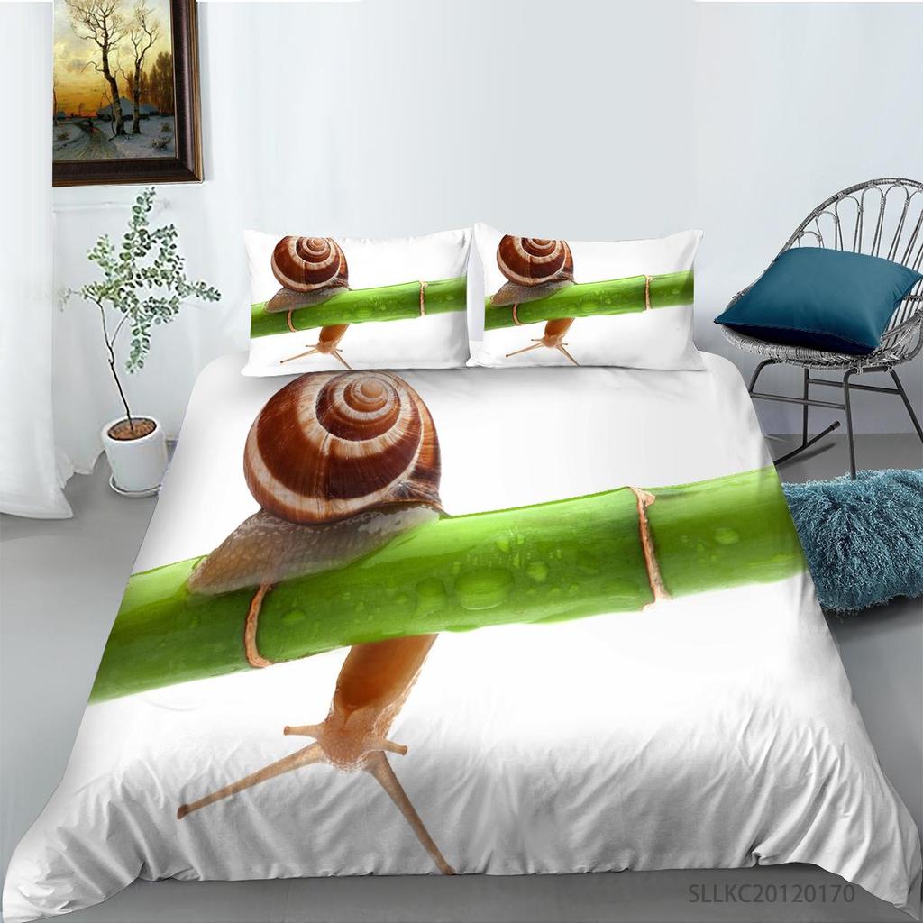 Duvet Cover Set Queen King Size Snail Printed Luxuny Bedding Cover Suit ...