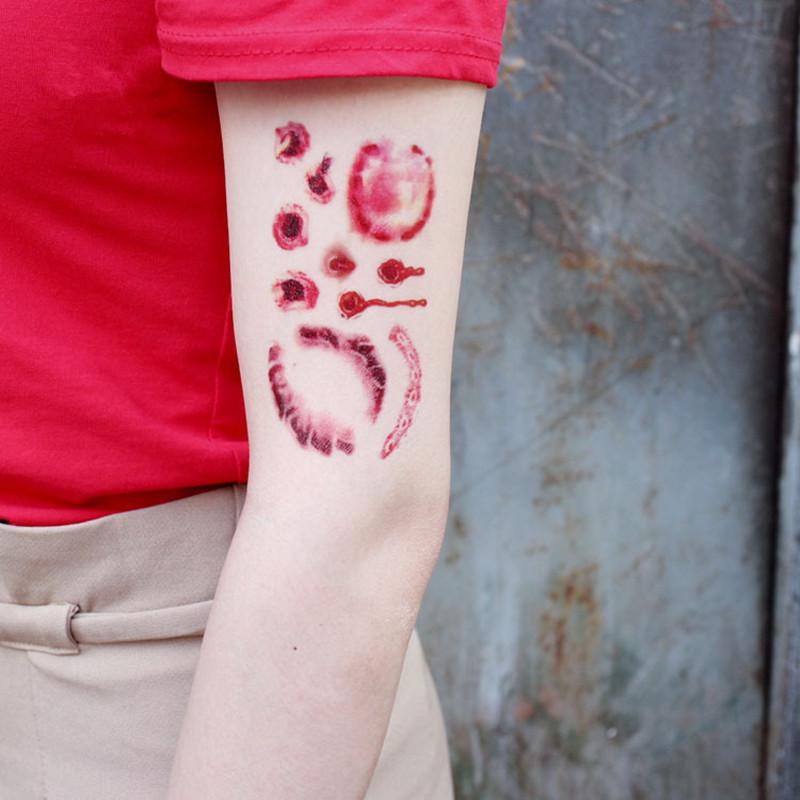 Buy Halloween Zombie Scar Stitch Temporary Scar Bleeding Wounds Tattoo ...