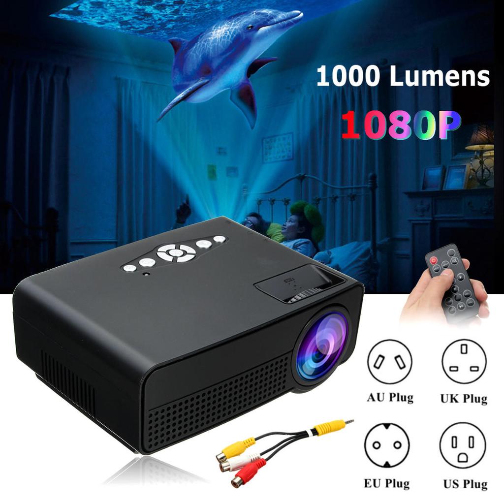 Buy 1000 LM 1080P LCD HDMI Portable Projector Home Theater Multimedia ...