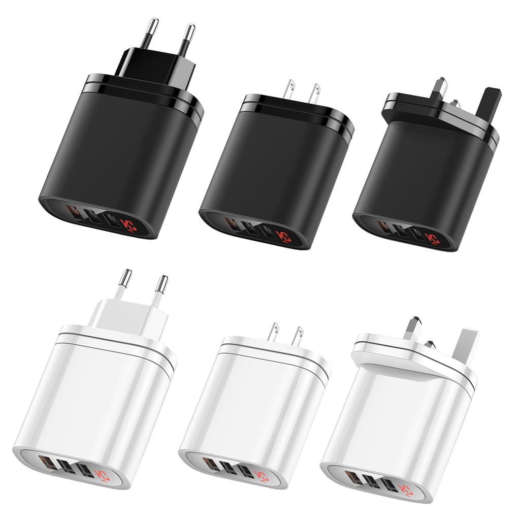 Buy SM-PH QC3.0 3 Ports 30W Fast USB Charging Mobile Phone Charger ...