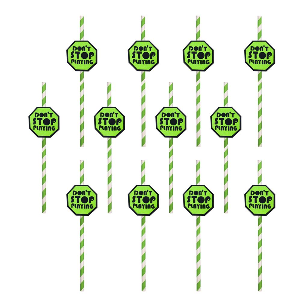 Buy 12 Set Party Game Paper Straws Stripe Drinking Straw Mixed at ...