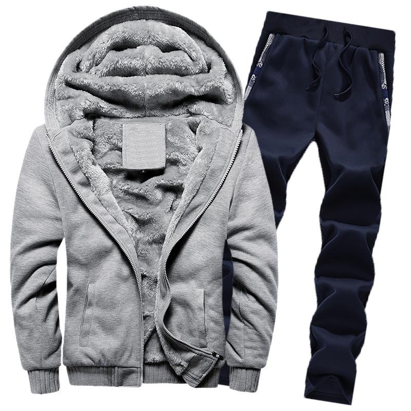 Buy 2021 Men New Plus Size Men's Sets Fashion Tracksuit Sweatshirt ...