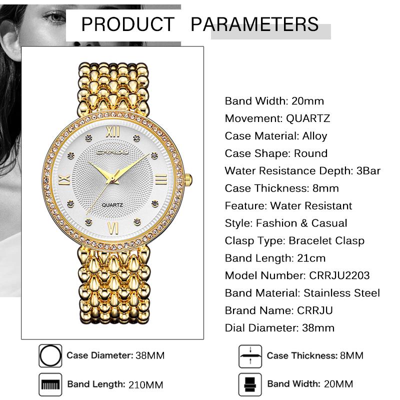 Buy Luxury Women Watch Fashion Lady Dress Wrist Watches Golden Fashion ...