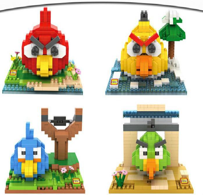Mini Building Blocks Cartoon Angry Birds Model DIY 3D Bricks Children ...