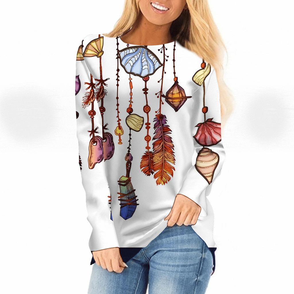 Cheap Women's Plus Size Printed Loose Spring Autumn Floral Fashion Top ...