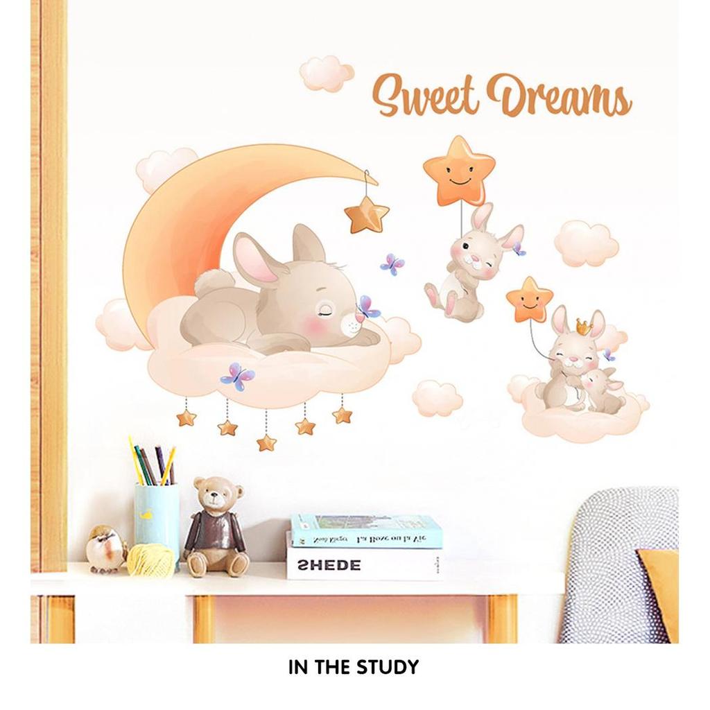 Cheap Creative Cartoon Cute Rabbit Animal Wall Stickers For Kids Rooms ...