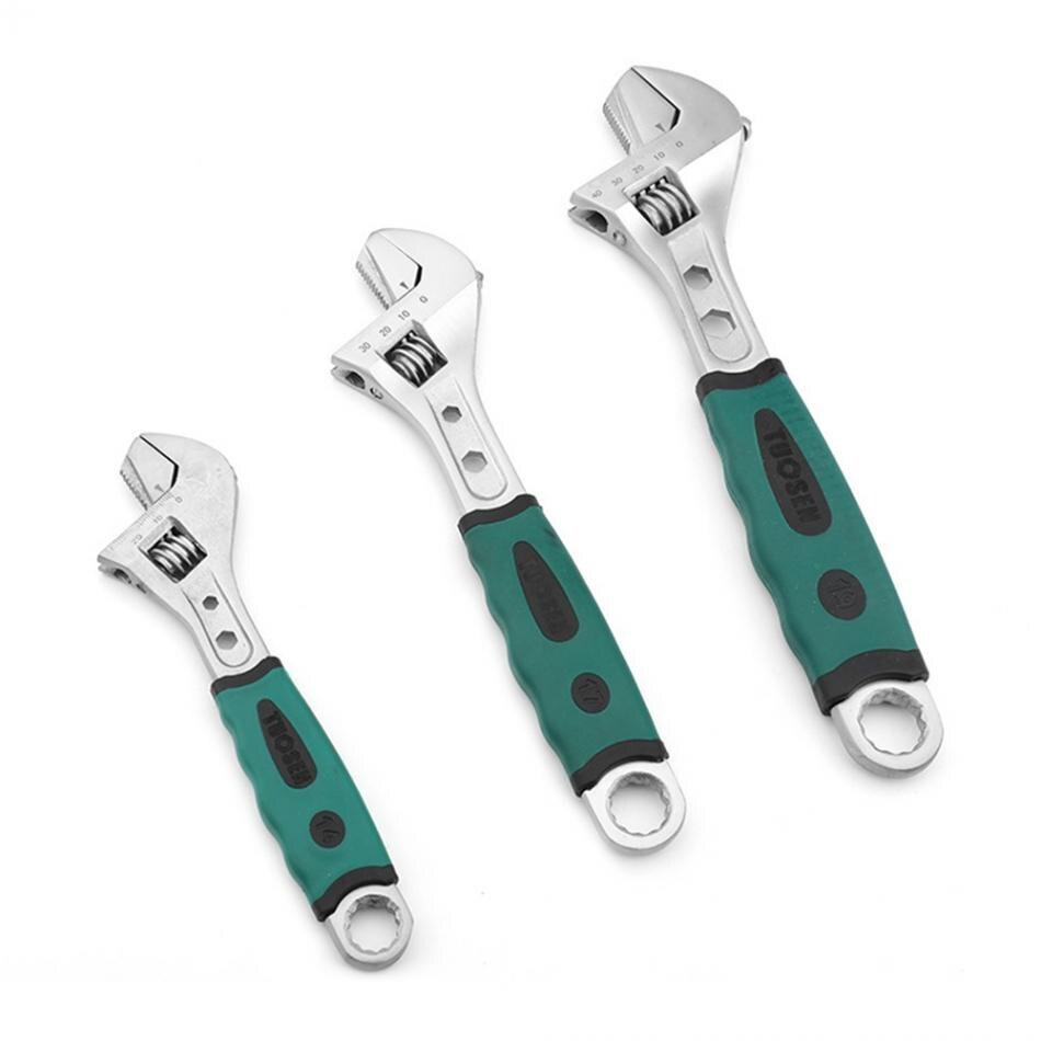 Multi-function Adjustable Wrench Universal Spanner Key Nut Wrench 8" 10 ...